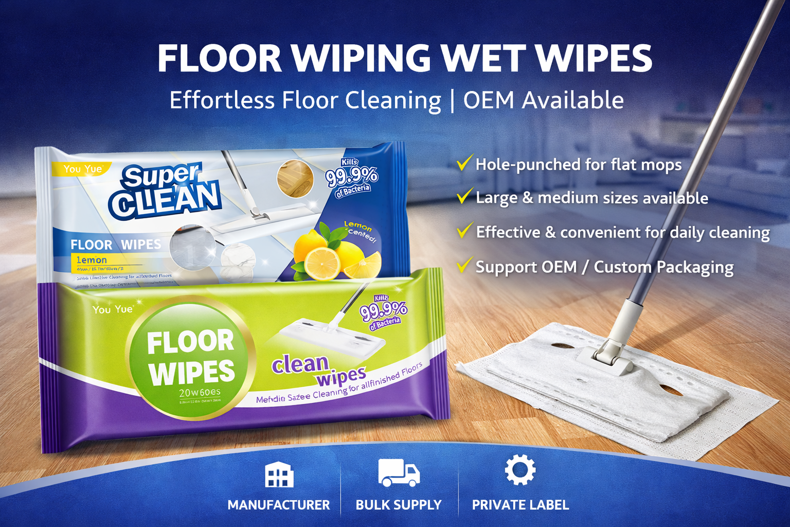 Floor Cleaning Wet Wipes: A Smarter Way to Keep Floors Clean - YOUYUE